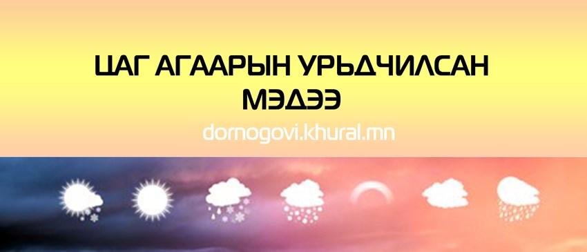 Цаг агаарын урьдчилсан төлөв