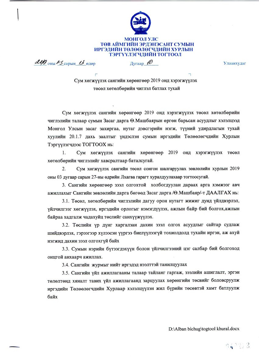 СХС ийн тэргүүлэх чиглэл батлах тухай