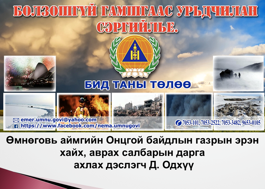 Гамшиг Аюулт үзэгдэл Гал түймэр Газар хөдлөлтөөс урьдчилан сэргийлэх нь