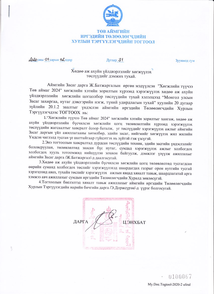 Хөдөө аж ахуйн үйлдвэрлэлийг хөгжүүлэх төслүүдийг дэмжих тухай