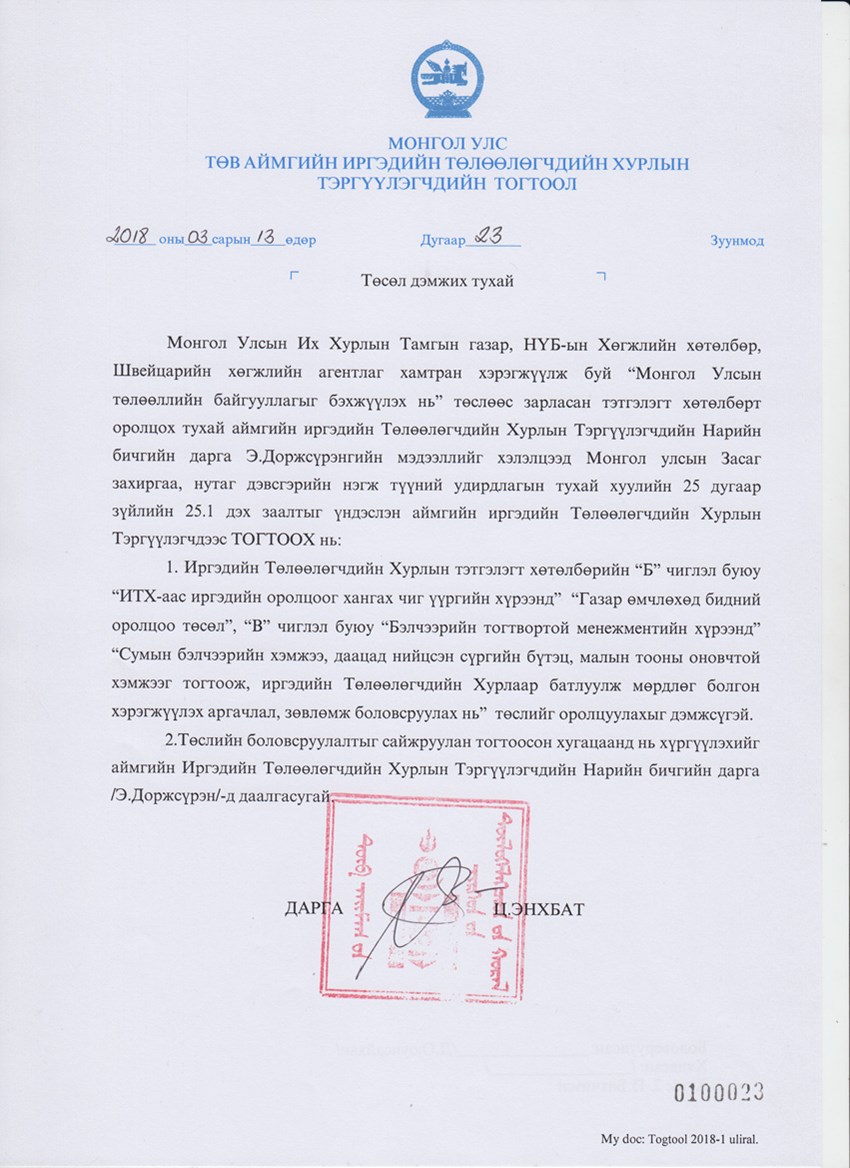 Төсөл дэмжих тухай