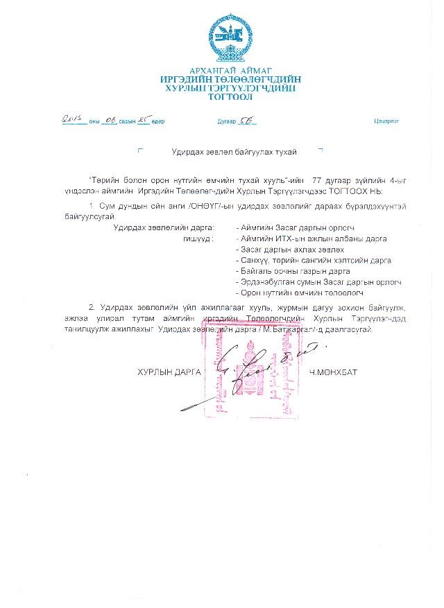 Удирдах зөвлөл батлах тухай